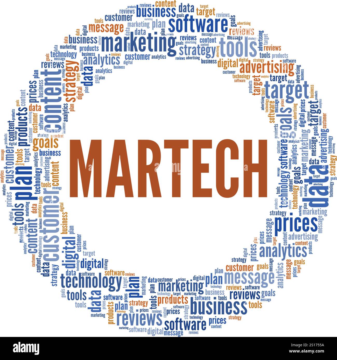 Martech Marketing Technology word cloud conceptual design isolated on ...