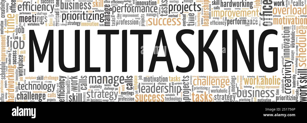 Multitasking word cloud isolated on white background Stock Vector Image ...