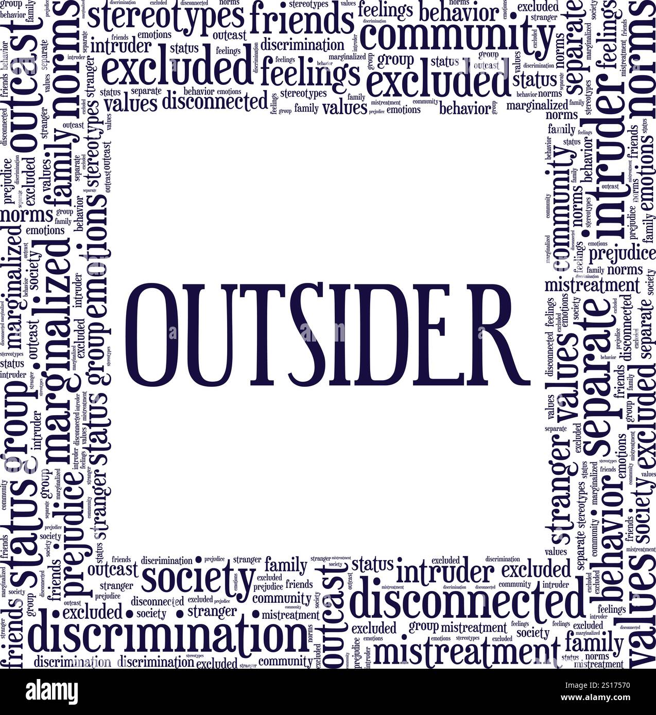 Outsider word cloud conceptual design isolated on white background ...