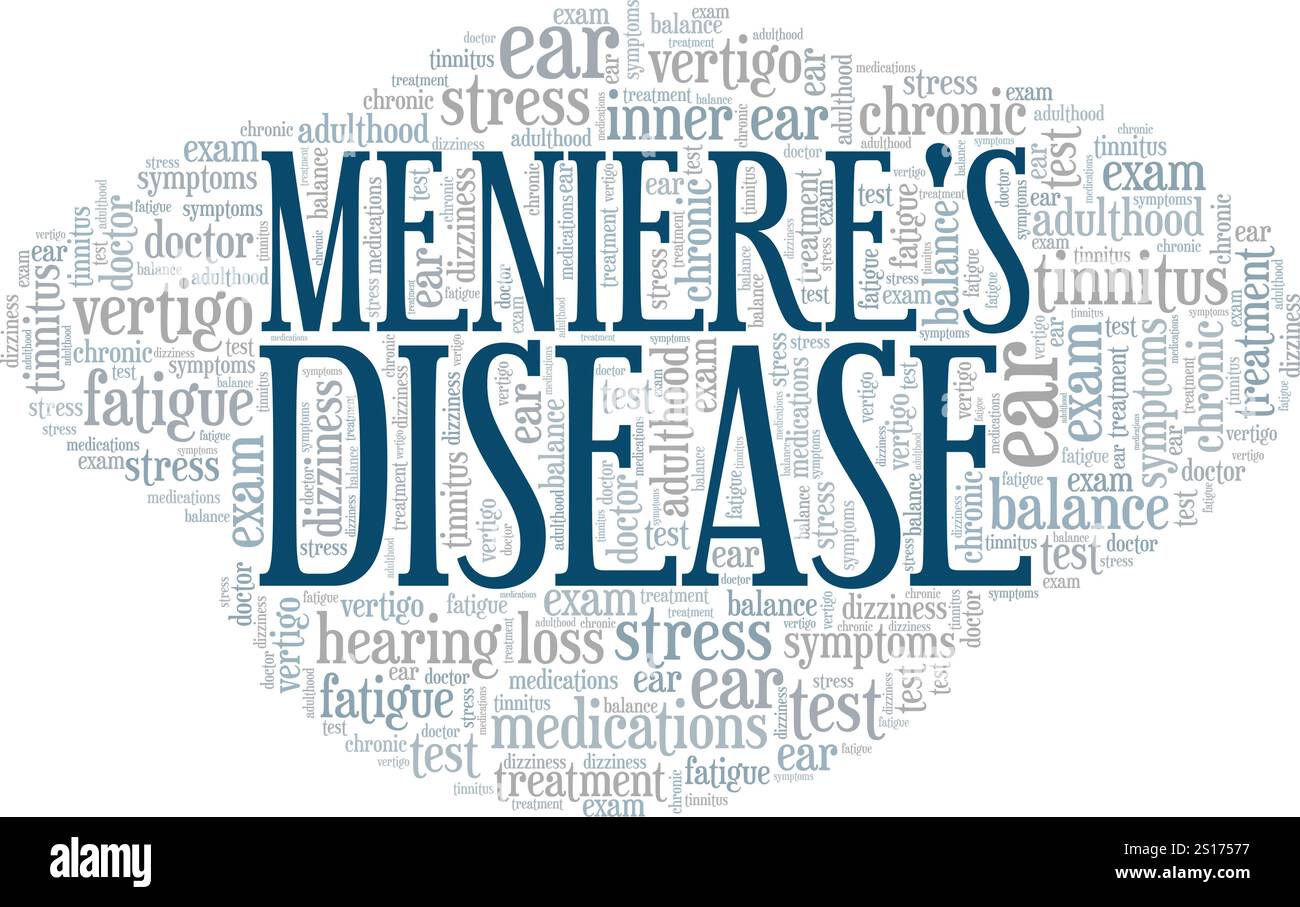 Meniere's Disease word cloud conceptual design isolated on white ...
