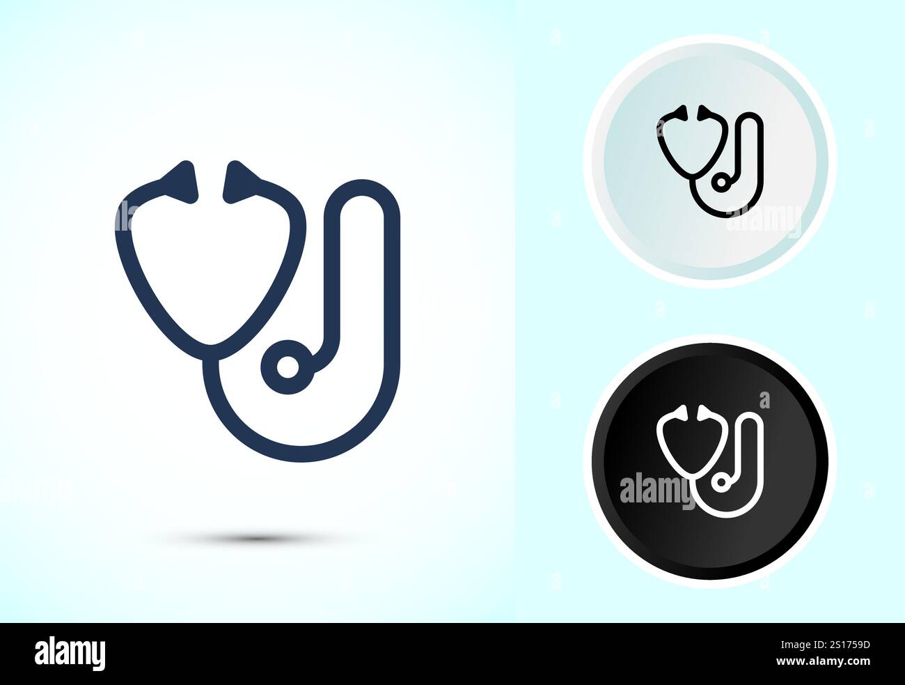 Stethoscope icon design illustration. Doctor stethoscope medical device ...