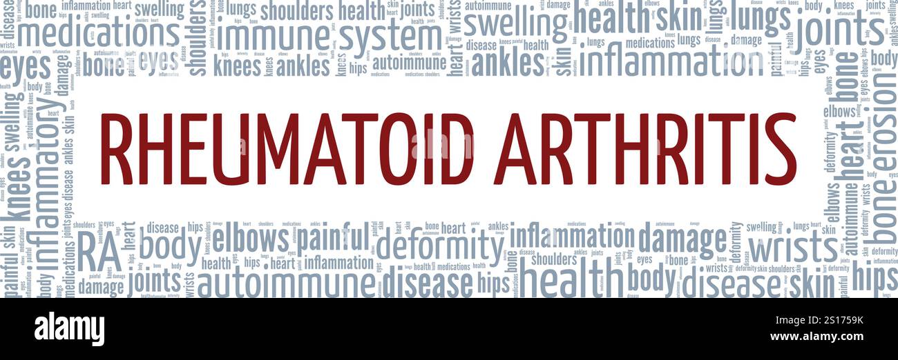 Rheumatoid Arthritis RA word cloud conceptual design isolated on white ...