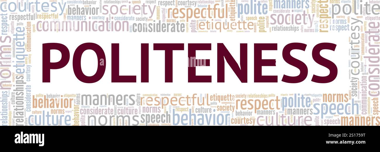 Politeness word cloud conceptual design isolated on white background ...