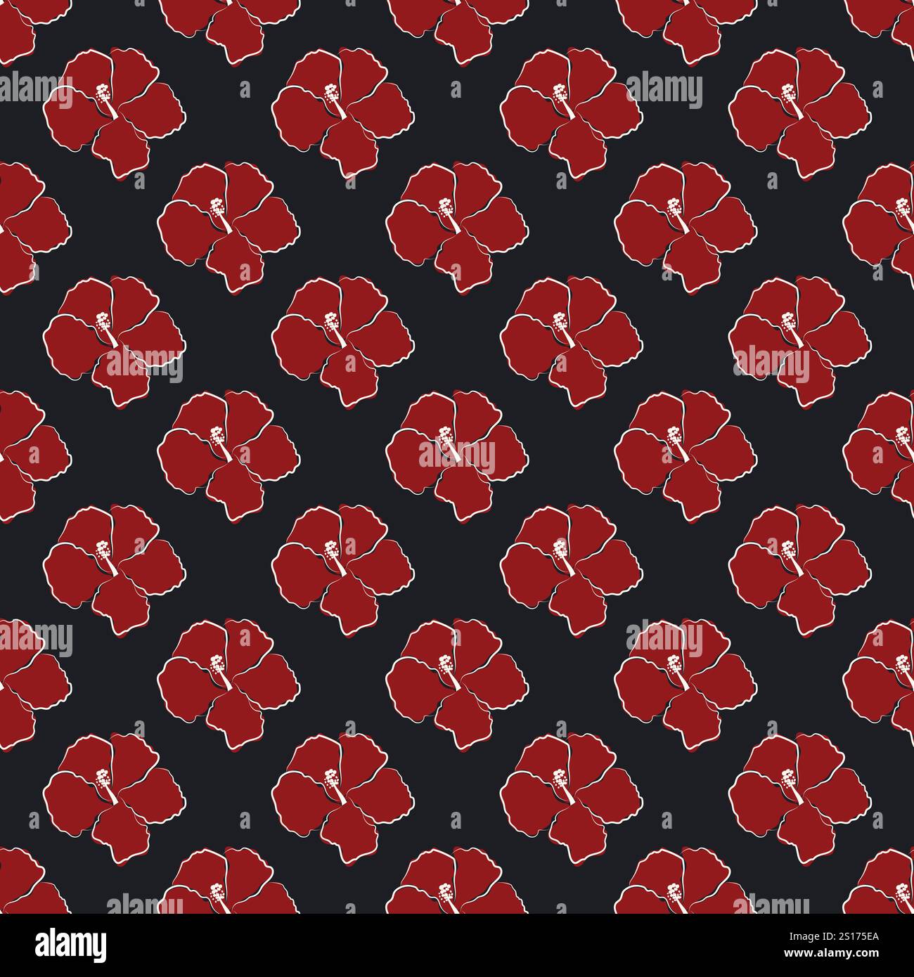 Floral pattern hibiscus in Stock Vector Images - Alamy