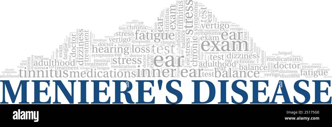 Meniere's Disease word cloud conceptual design isolated on white ...