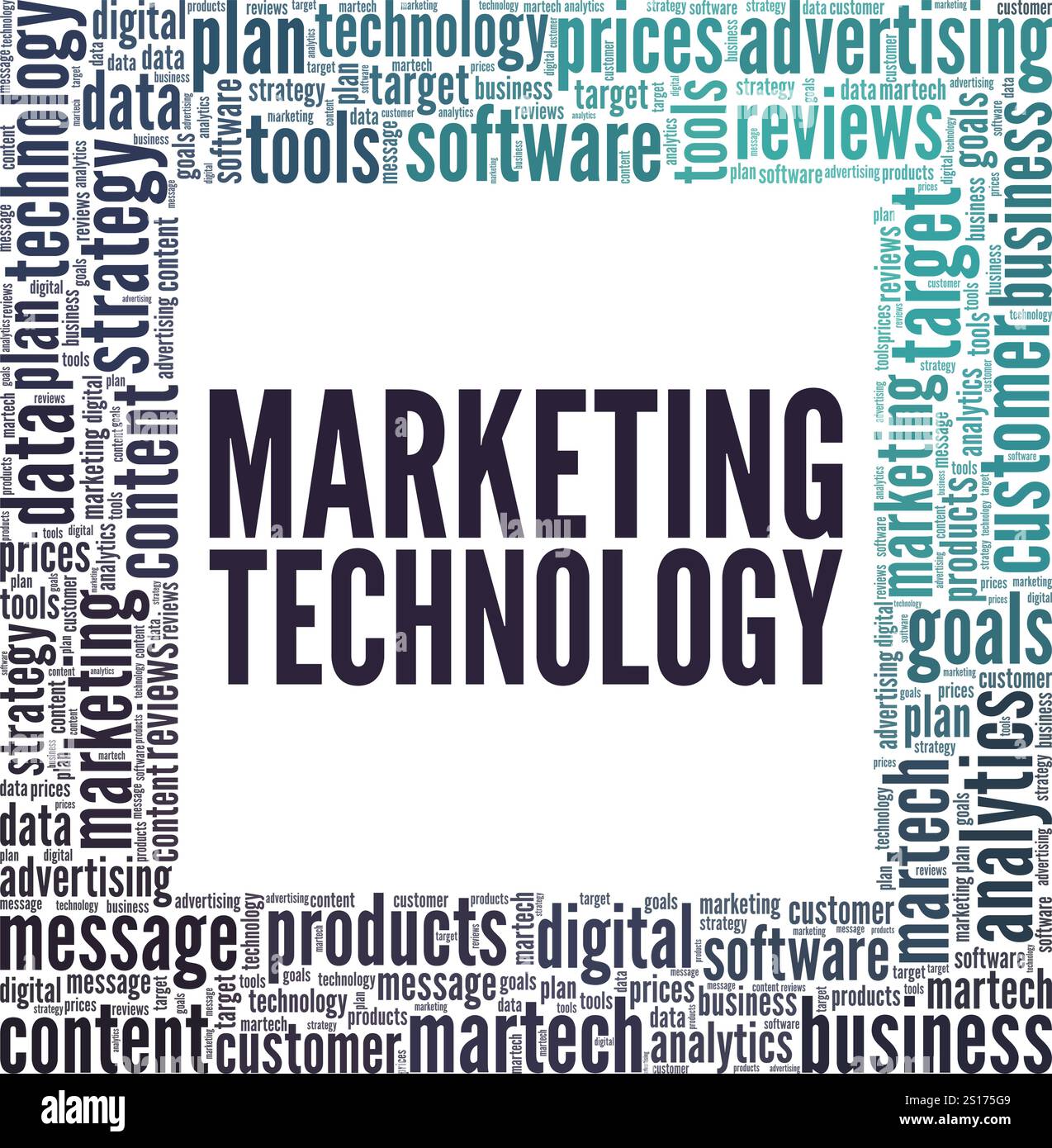 Martech Marketing Technology word cloud conceptual design isolated on ...