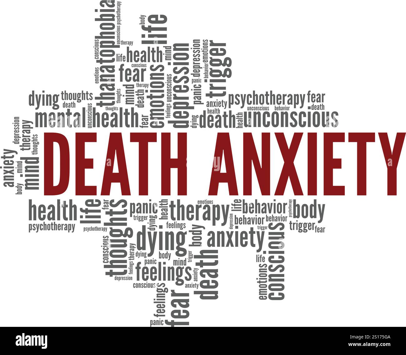 Death Anxiety word cloud conceptual design isolated on white background ...