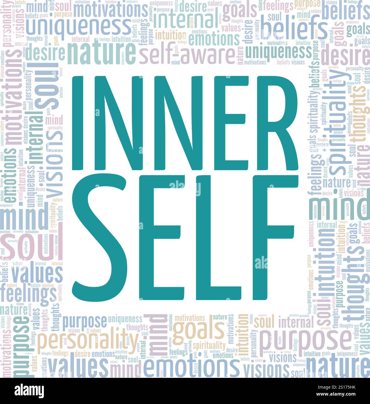 Inner Self word cloud conceptual design isolated on white background ...