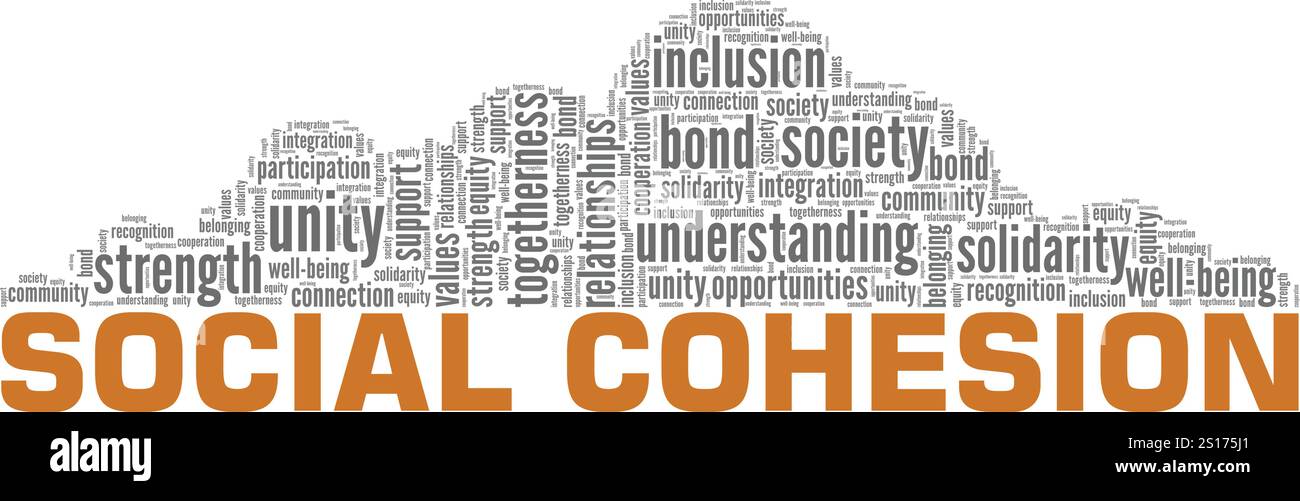 Social Cohesion word cloud conceptual design isolated on white ...