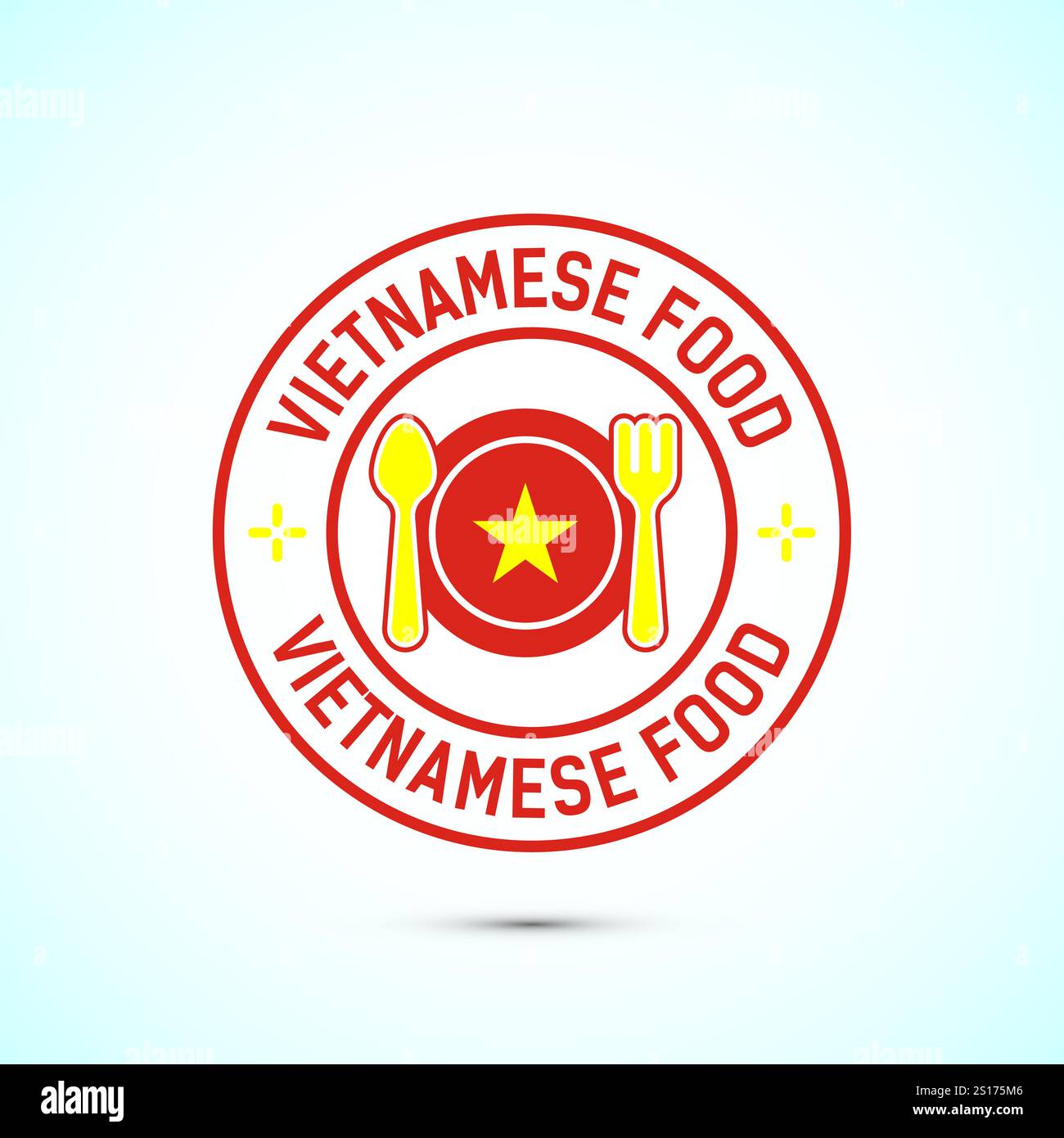 Vietnamese food icon badge with flag, suitable for restaurant business ...