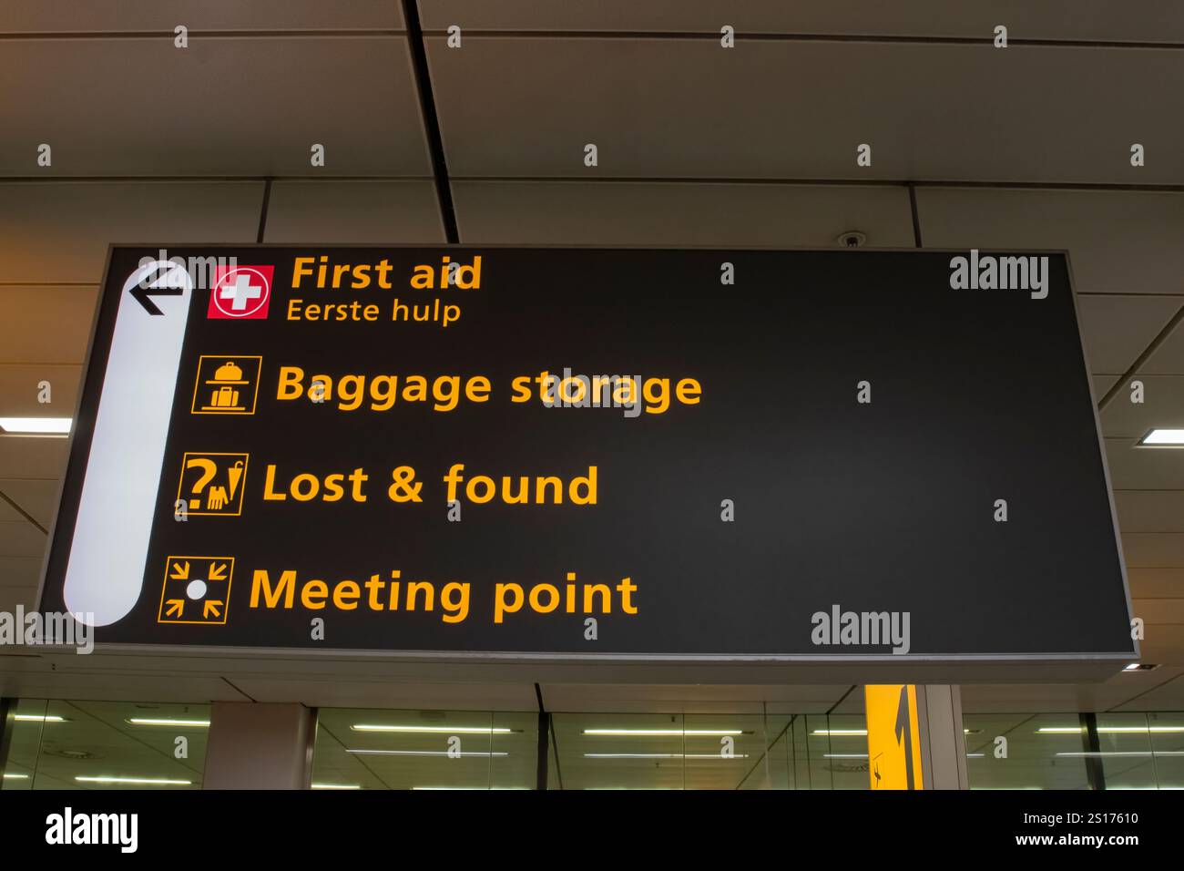 Information Sign On Schiphol Airport The Netherlands 29-8-2024 Stock ...