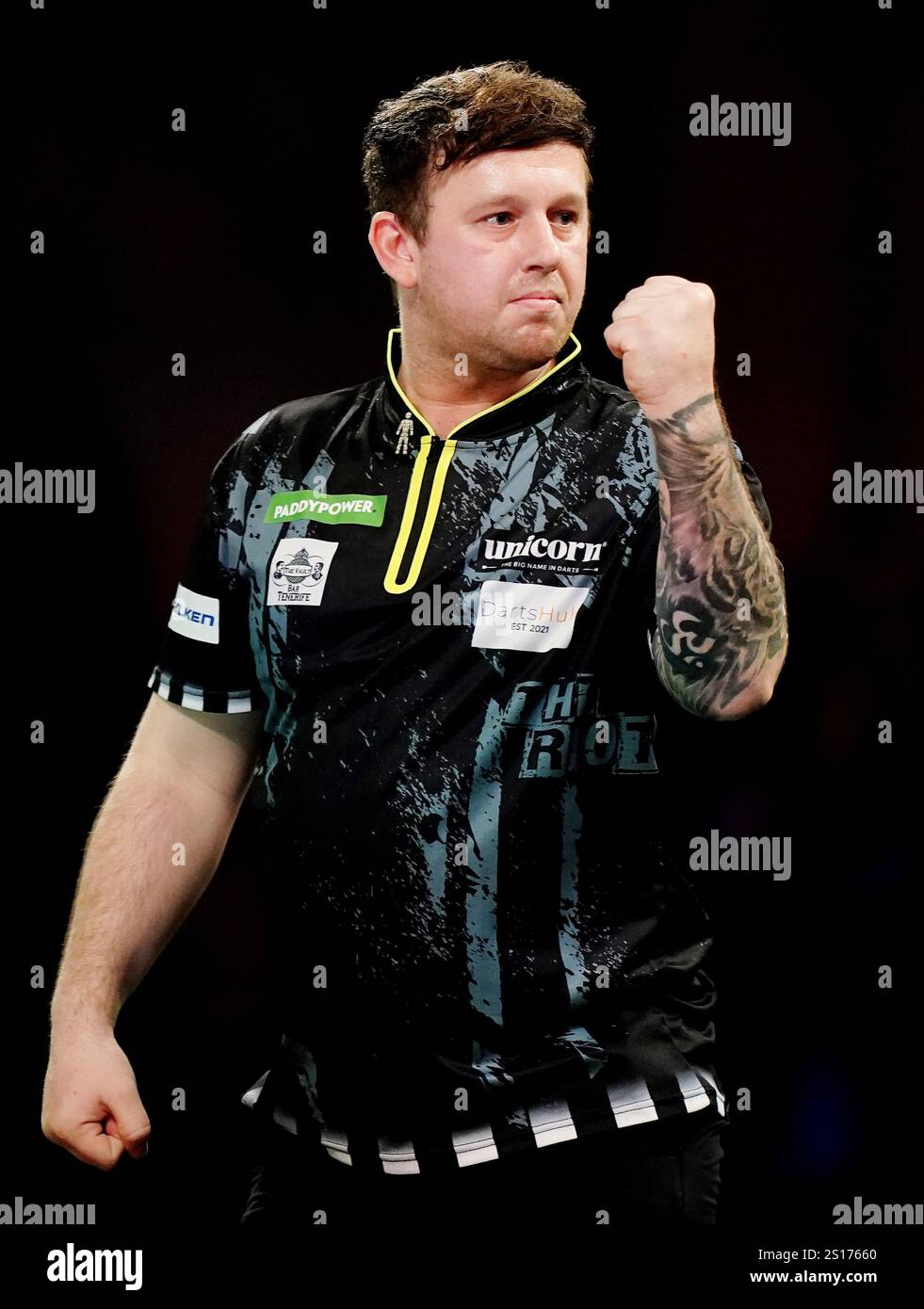 Callan Rydz celebrates winning a set during their quarter final match ...