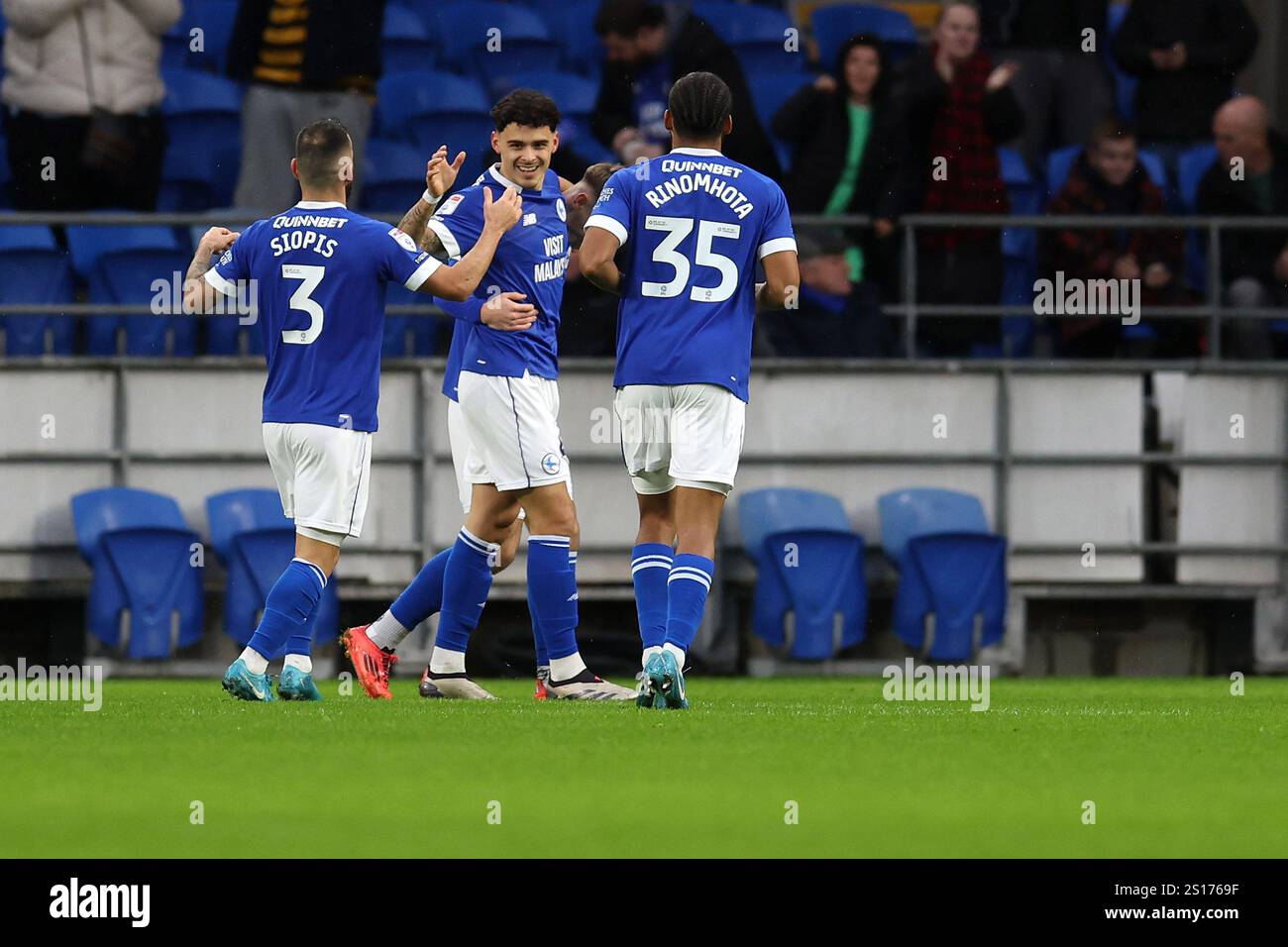 Cardiff, UK. 01st Jan, 2025. Alex Robertson of Cardiff city (c ...