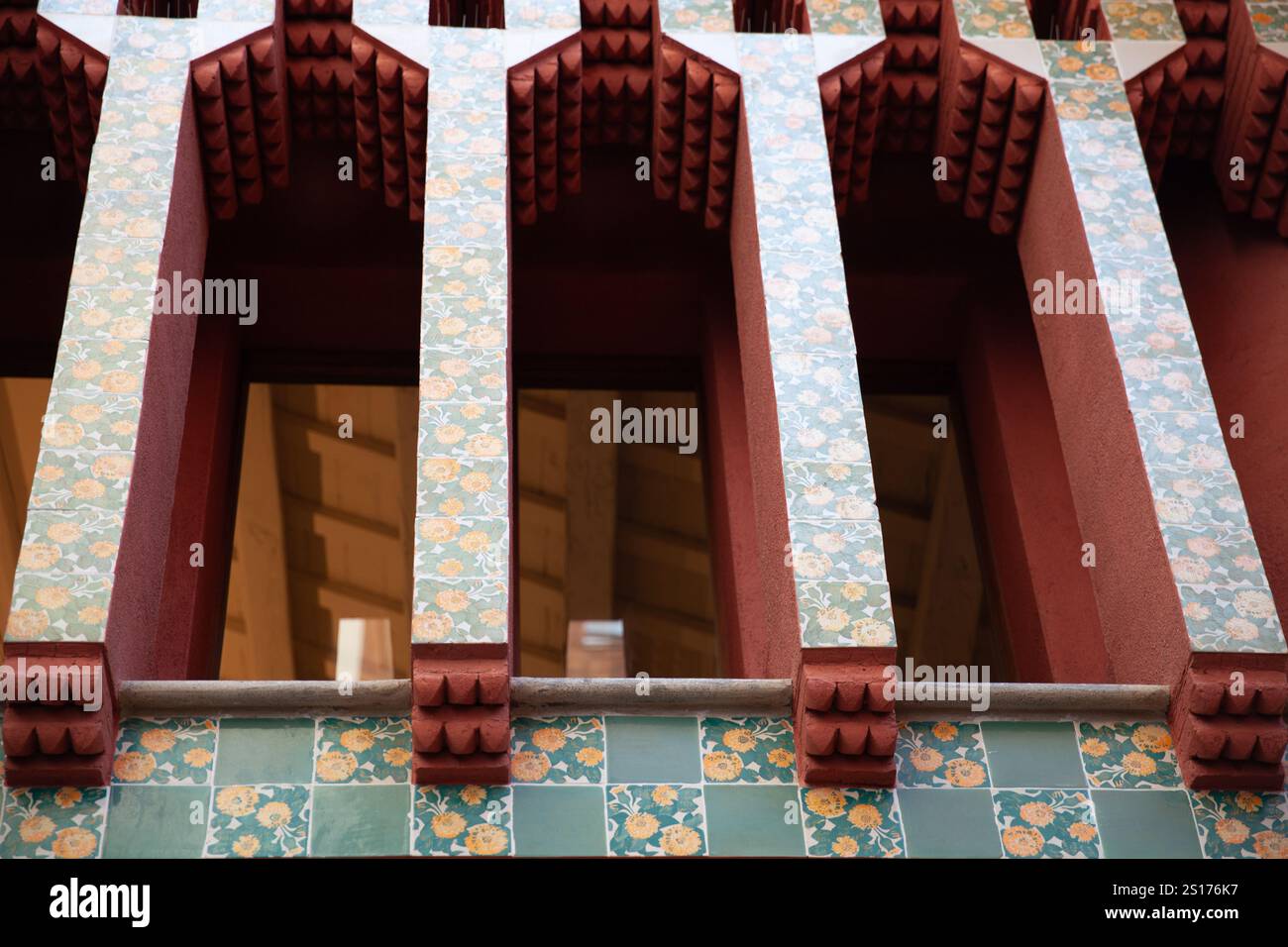 Casa Vicens in Barcelona, Spain - October 2023: Architectural details ...