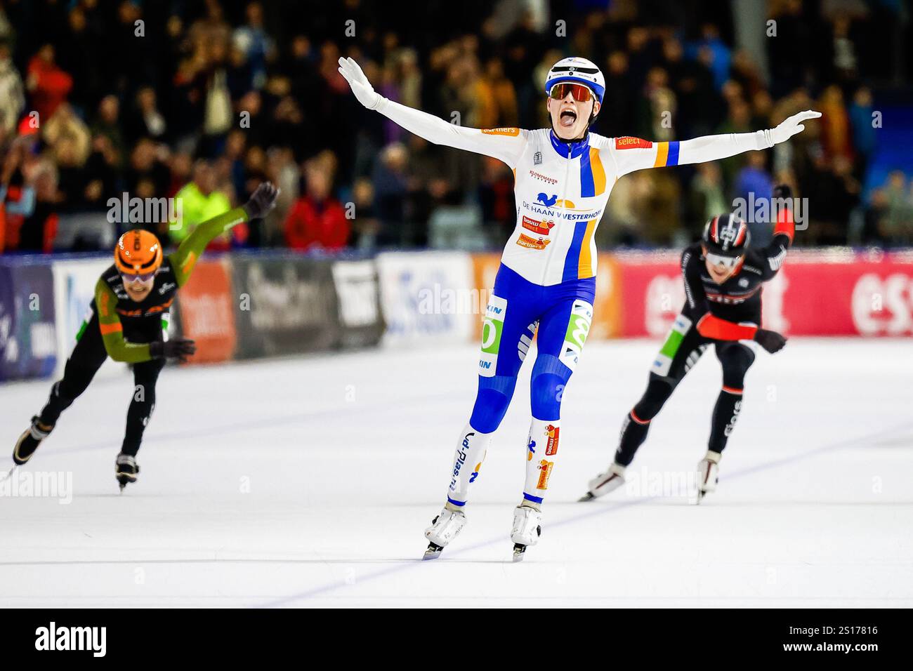 HEERENVEEN - Christian Haasjes wins the Dutch marathon speed skating ...