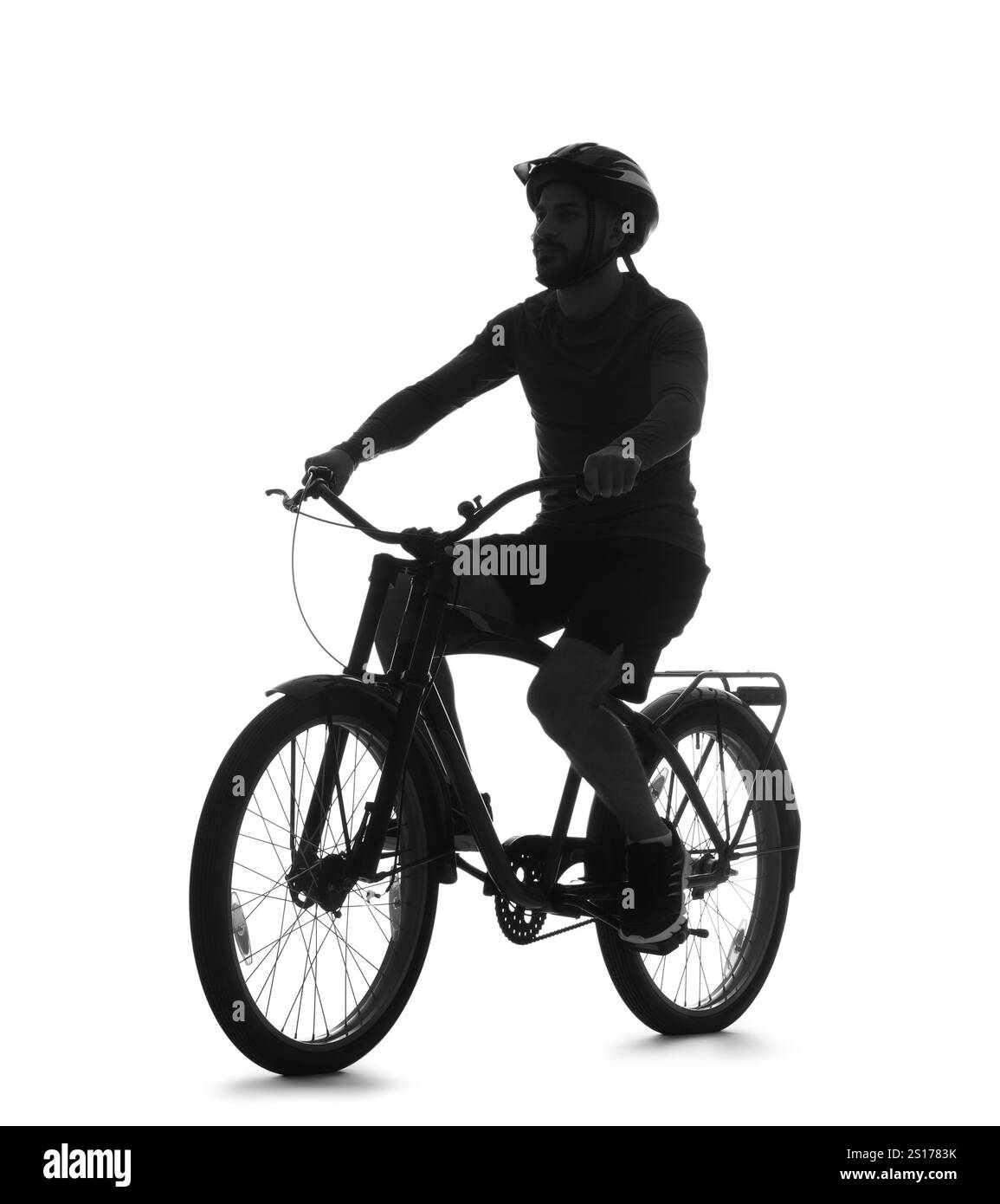 Handsome male riding bicycle Black and White Stock Photos & Images - Alamy