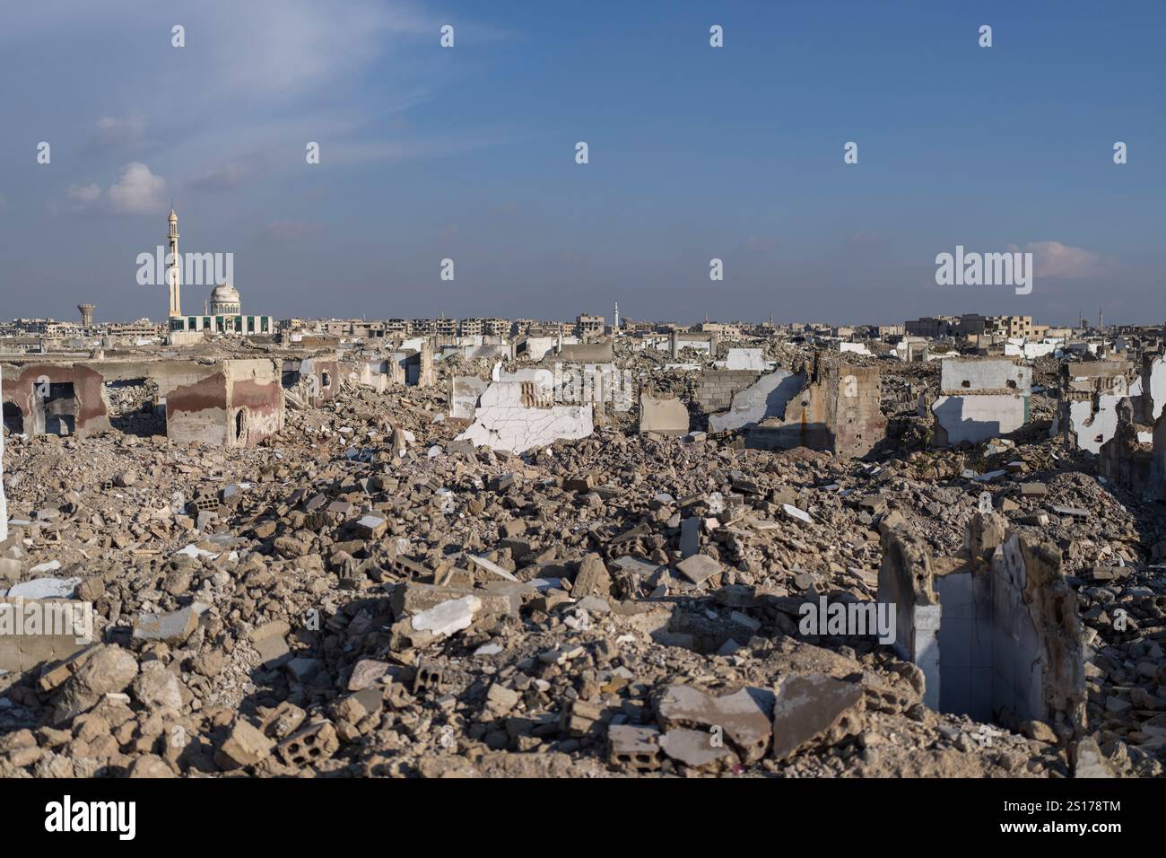 A general view of the destruction in Al-Assaly district, which saw ...