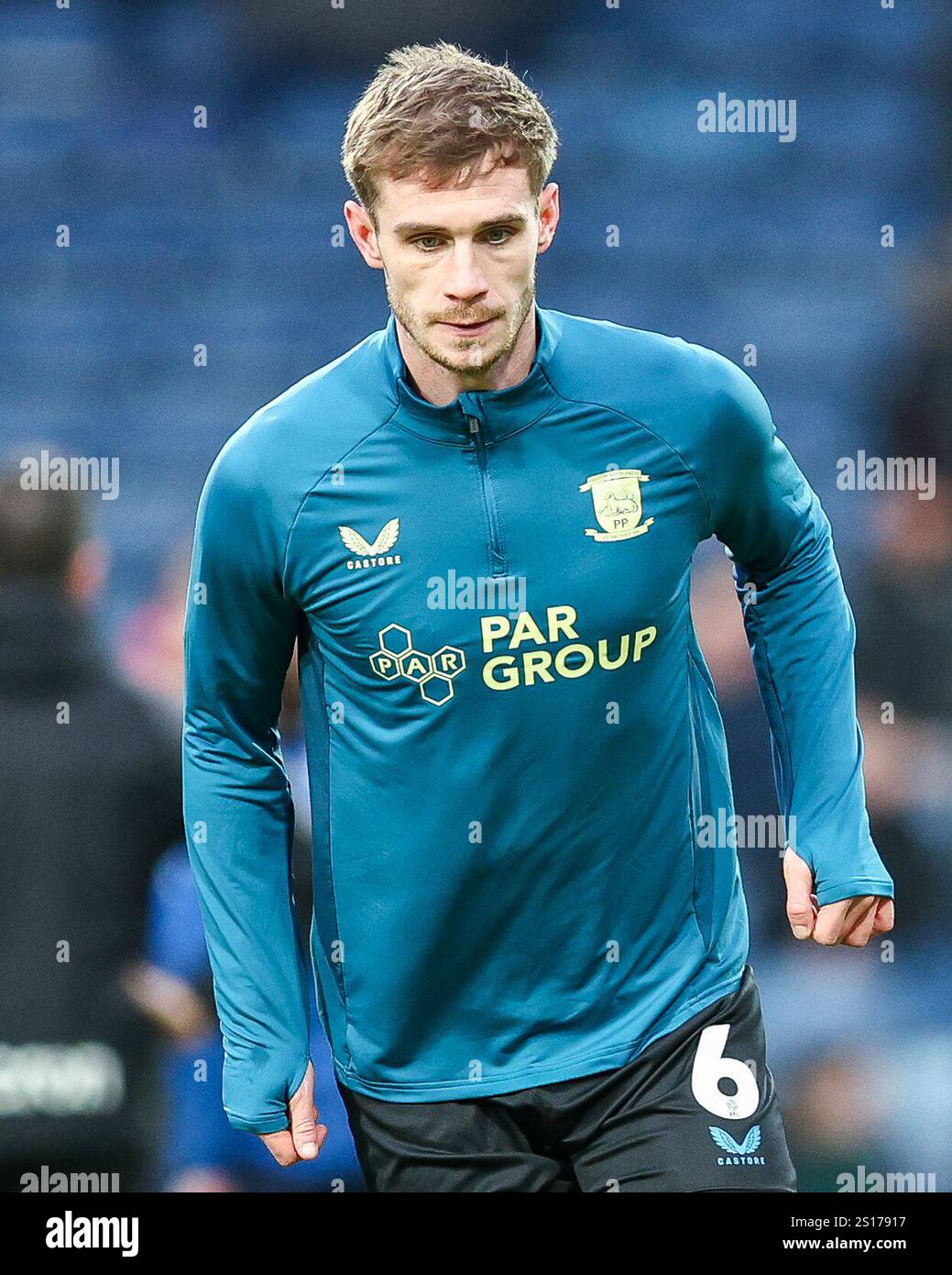 #6, Liam Lindsay of Preston at warm up during the Sky Bet Championship ...
