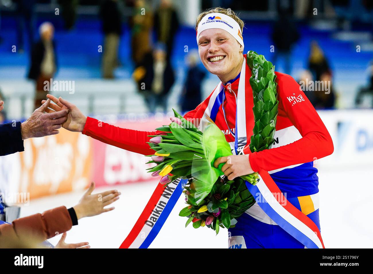 HEERENVEEN - Champion Christian Haasjes during the honoring of the ...