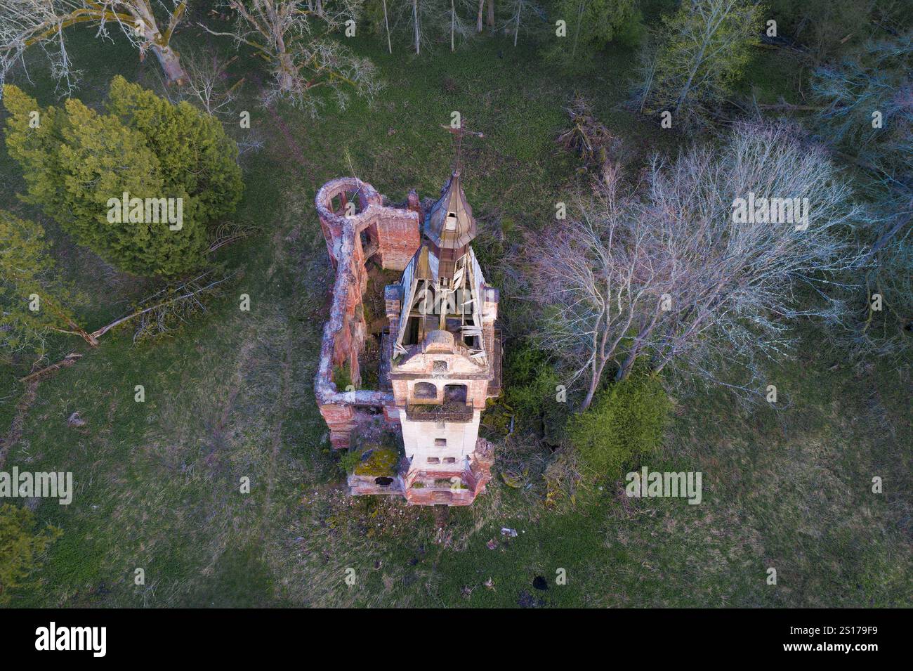 Above the ruins of the ancient manor house of the Vanyukov merchants on ...