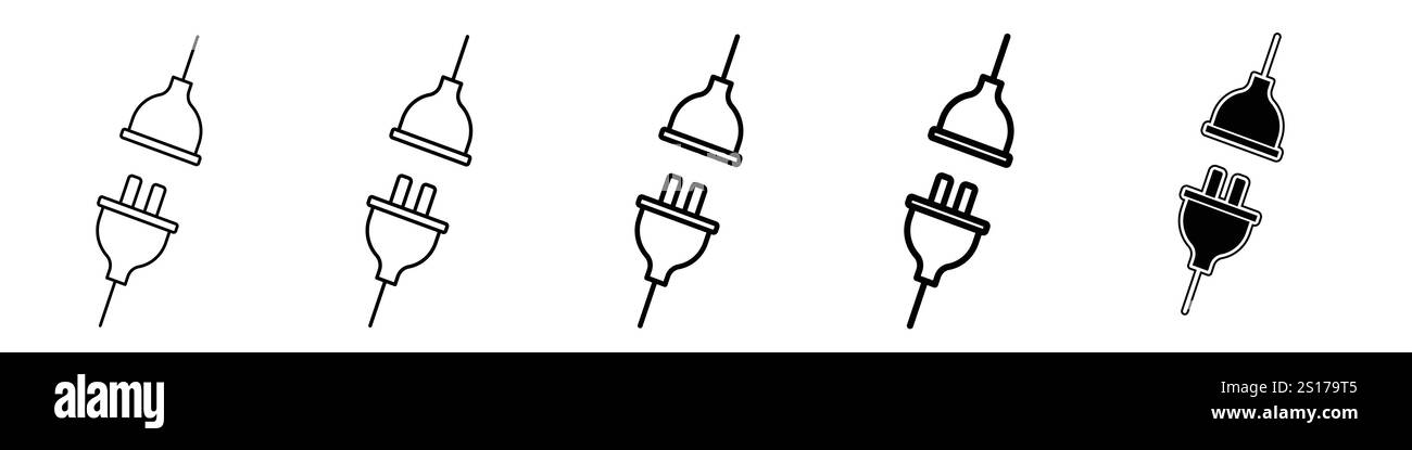 Set of 5 Male Female Plugin icon - 1 Silhouette - 1 unexpanded vector ...