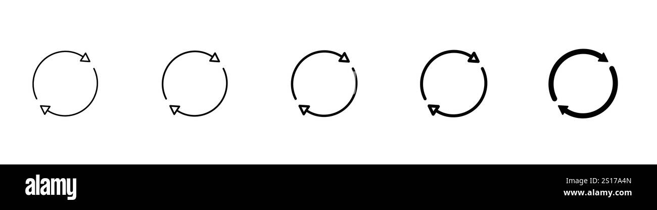 Set of 5 Repeat icon - 1 Silhouette - 1 unexpanded vector - Vector designs of refresh arrows ...