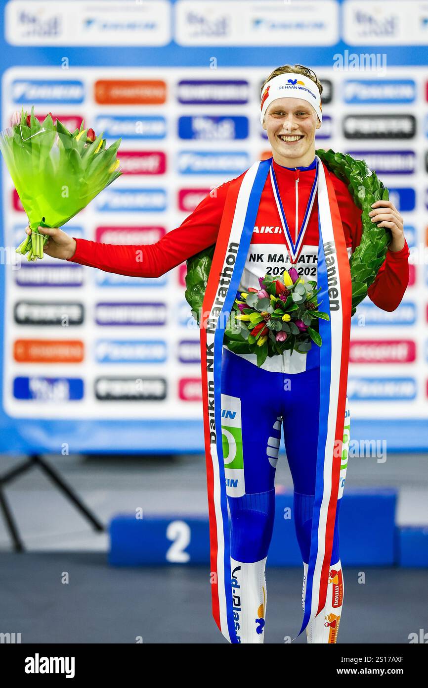 HEERENVEEN - Champion Christian Haasjes during the honoring of the ...