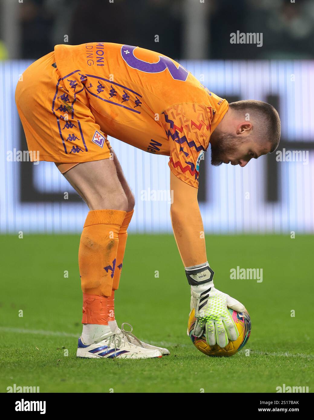 Turin, Italy. 29th Dec, 2024. David De Gea of ACF Fiorentina positions ...