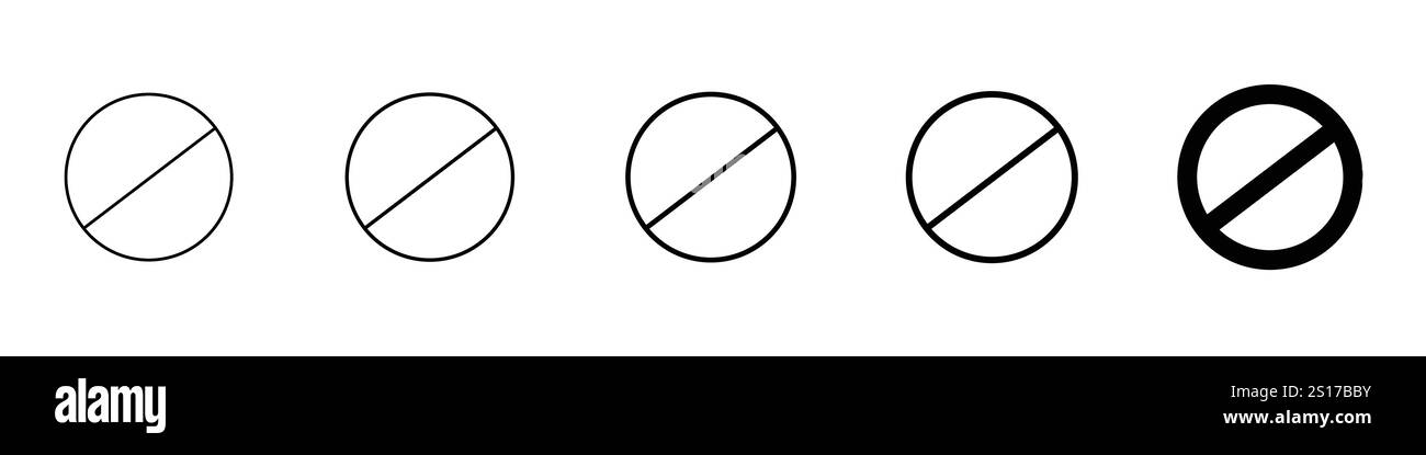 Set of 5 Blocked icon - 1 Silhouette - 1 unexpanded vector - Editable ...