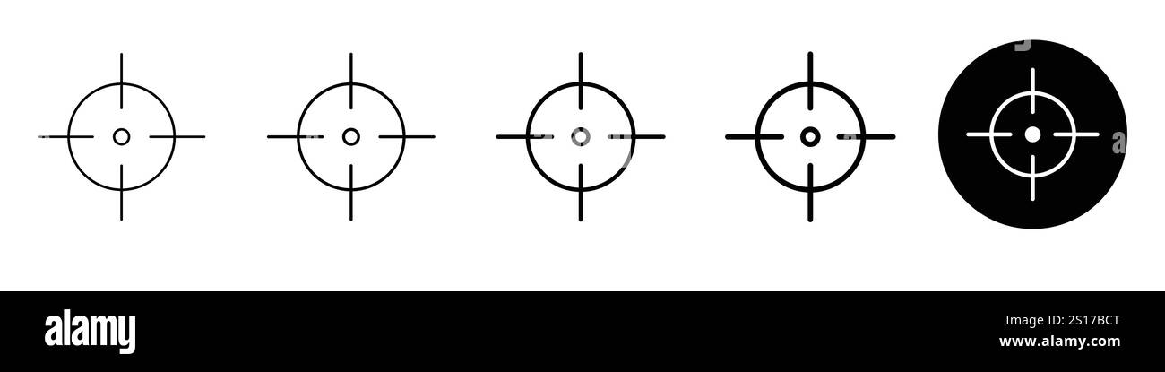 Set of 5 AIM icon - 1 Silhouette - 1 unexpanded vector - Target and ...