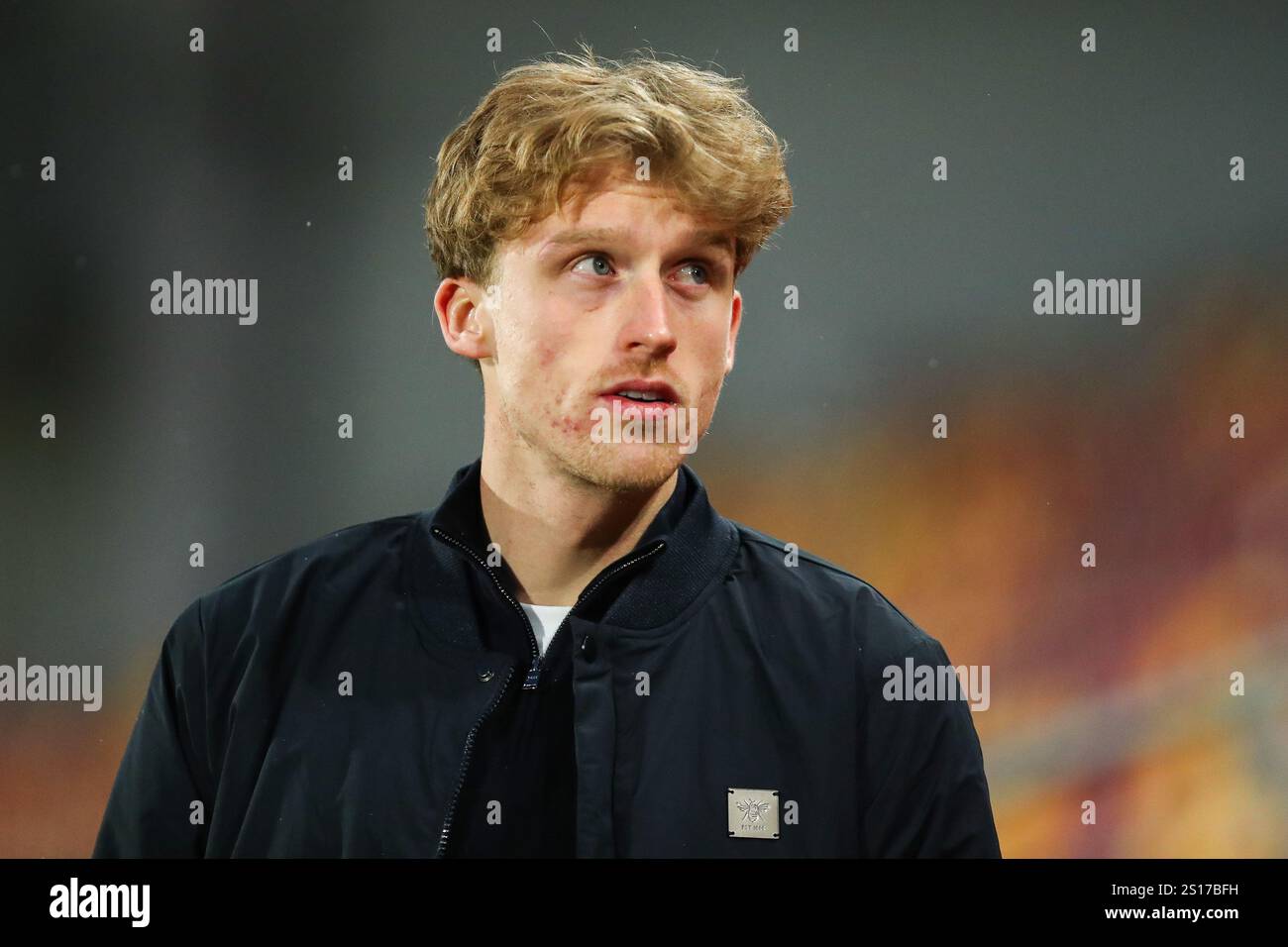 Mads Roerslev of Brentford arrives at The Gtech Community Stadium prior ...
