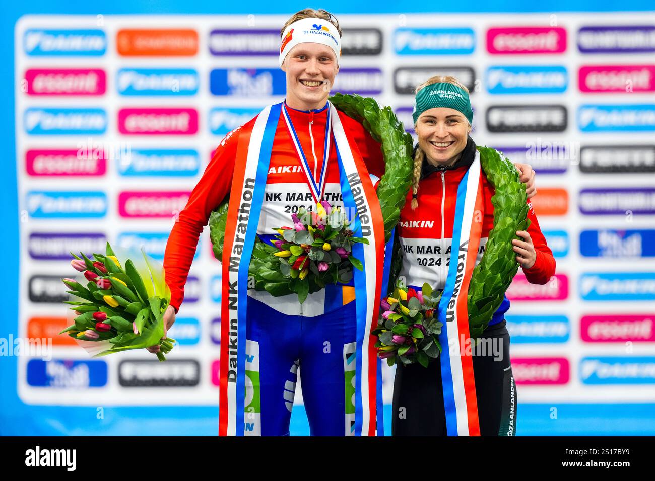 HEERENVEEN, NETHERLANDS - JANUARY 1: Christian Haasjes, Marijke ...