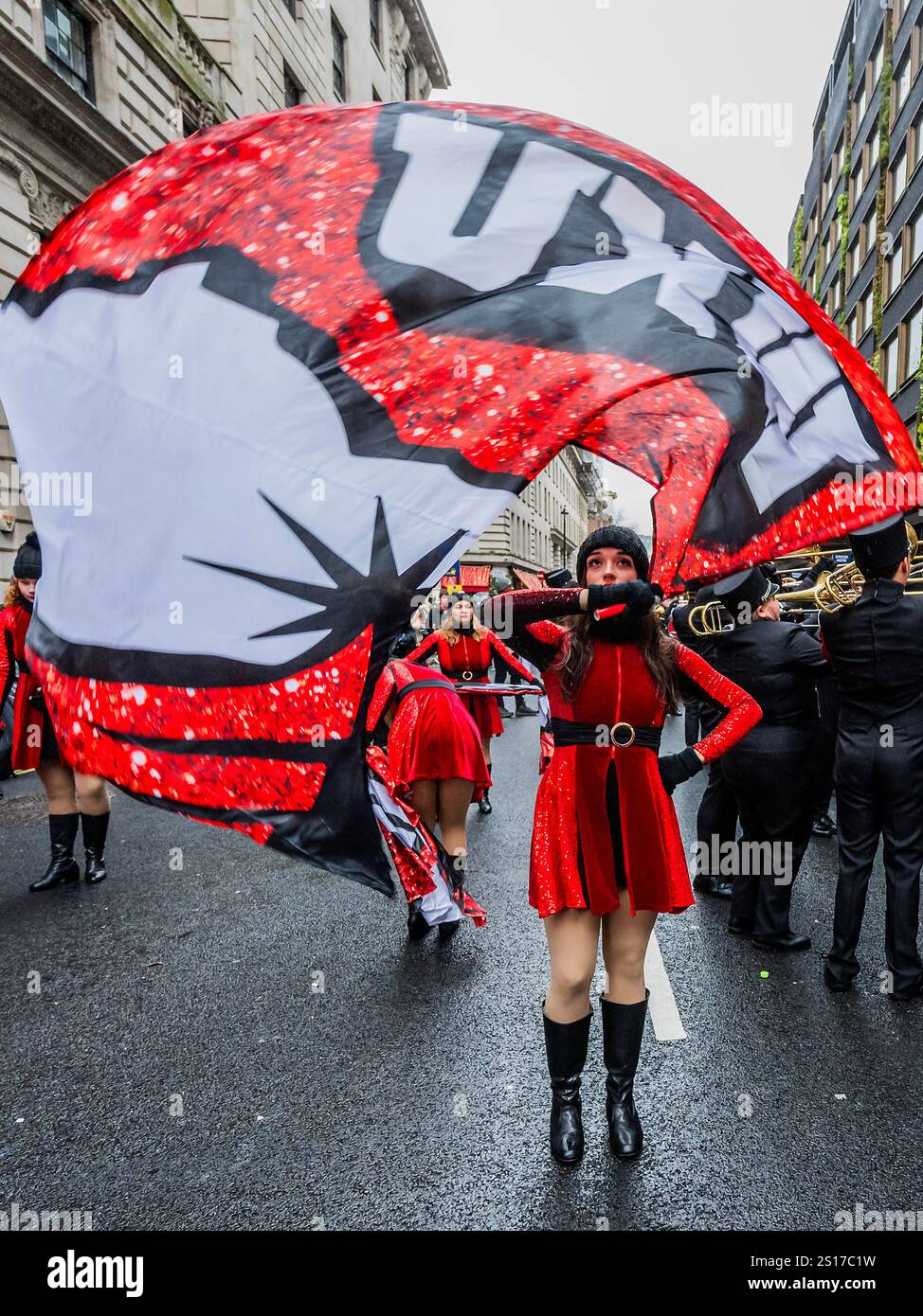 London, UK. 1st Jan, 2025. Pouring rain does not stop final ...