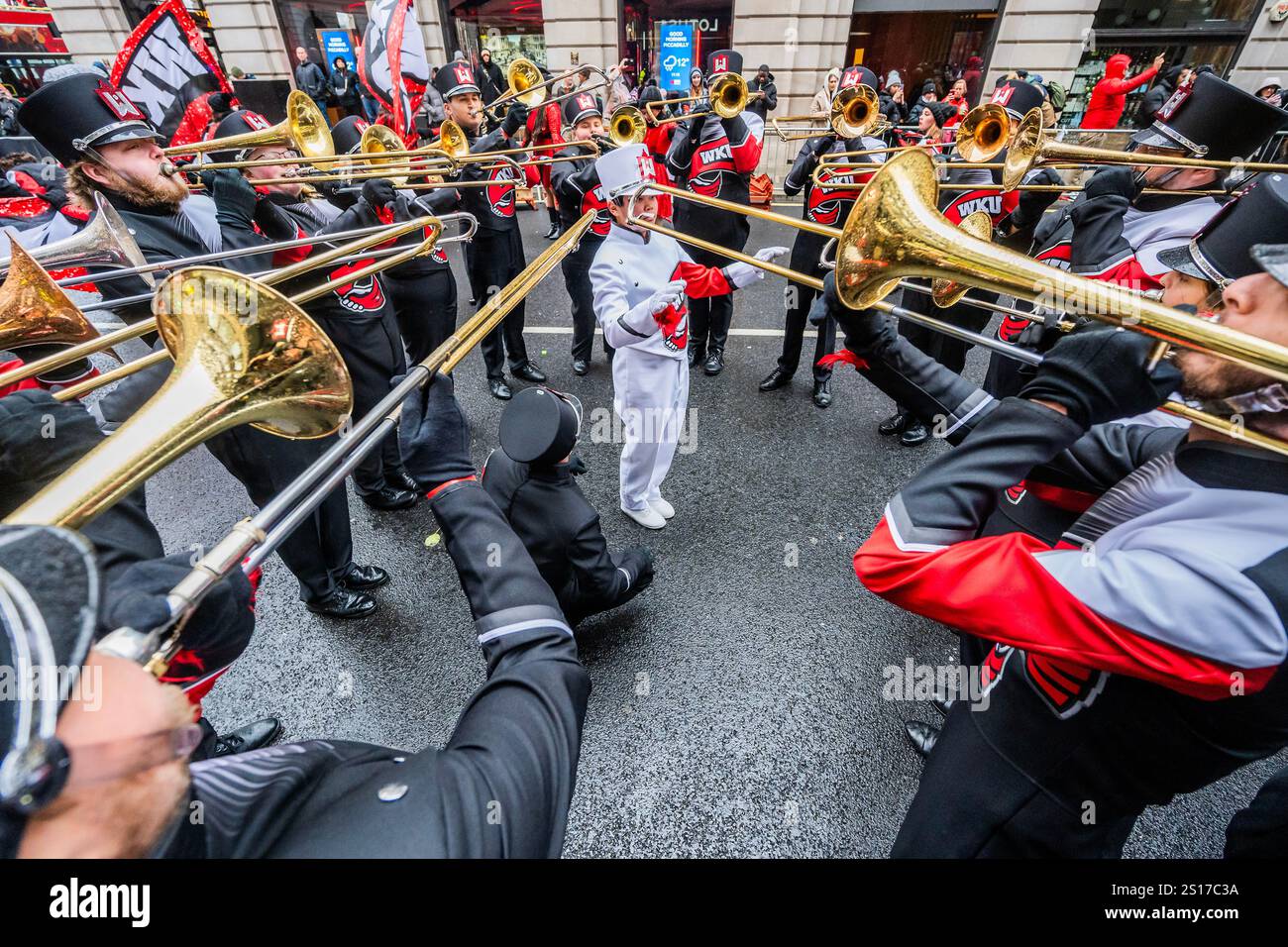 London, UK. 1st Jan, 2025. Pouring rain does not stop final ...