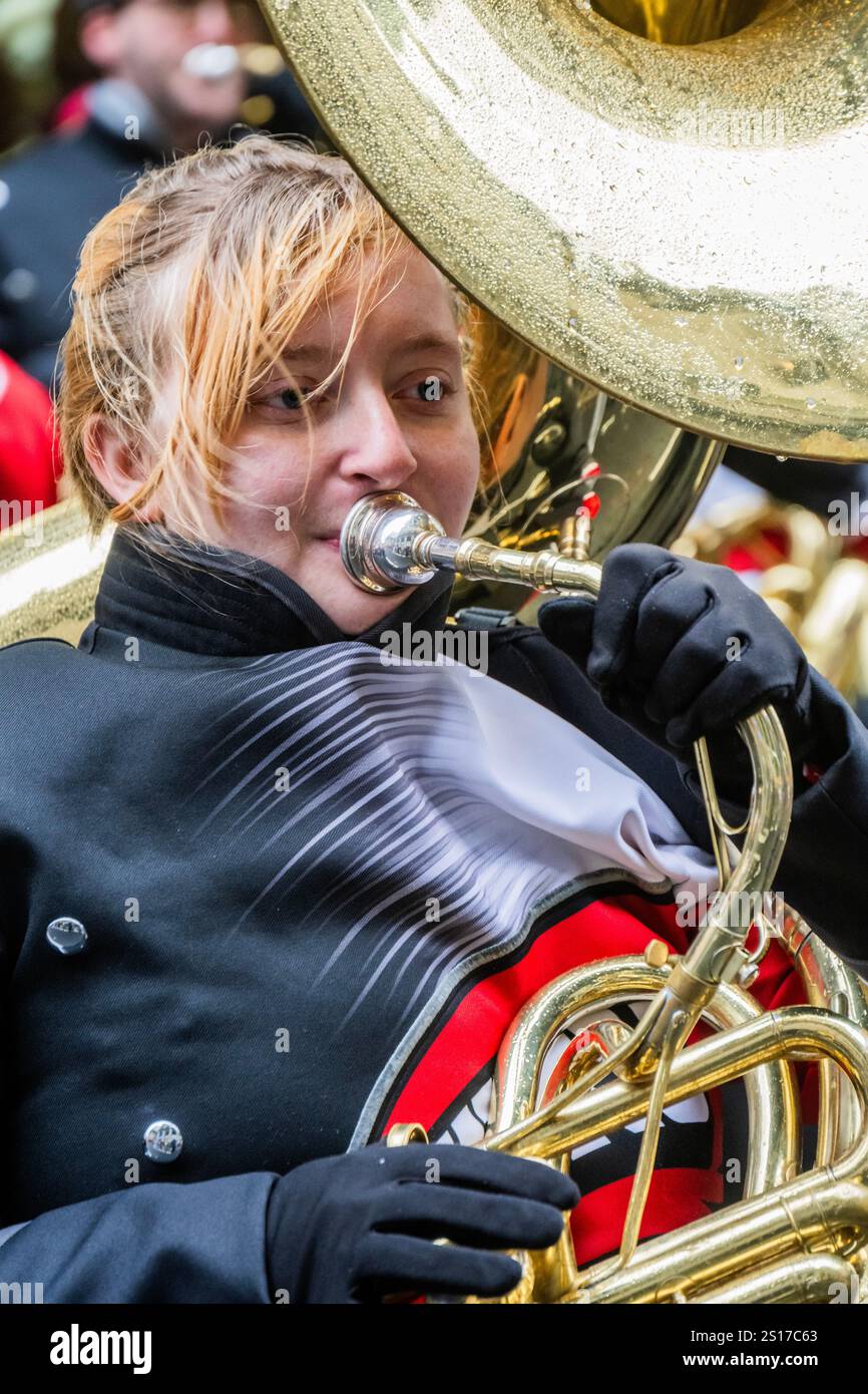 London, UK. 1st Jan, 2025. Pouring rain does not stop final ...