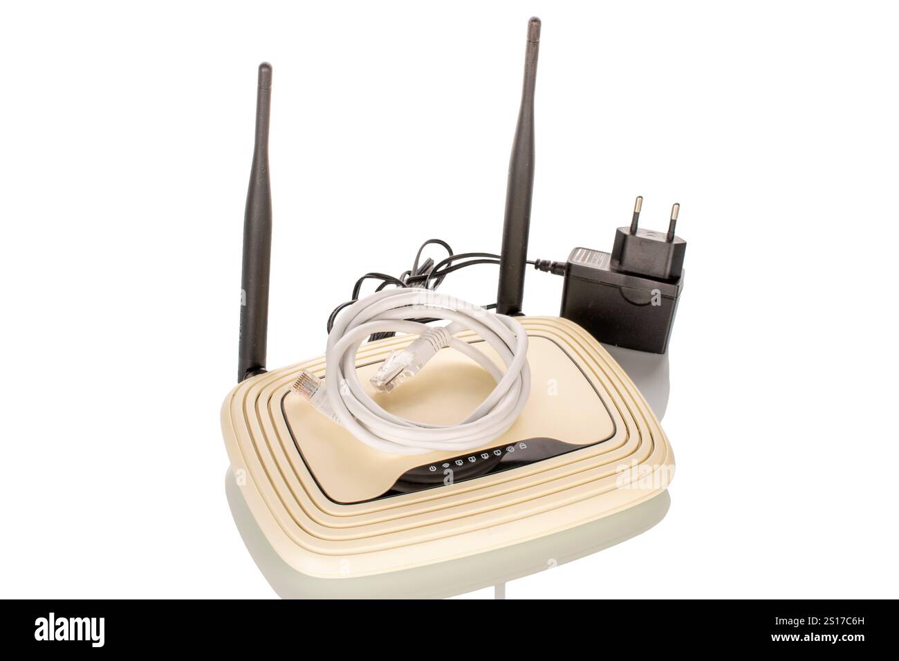 One router, macro. isolated on white background Stock Photo - Alamy