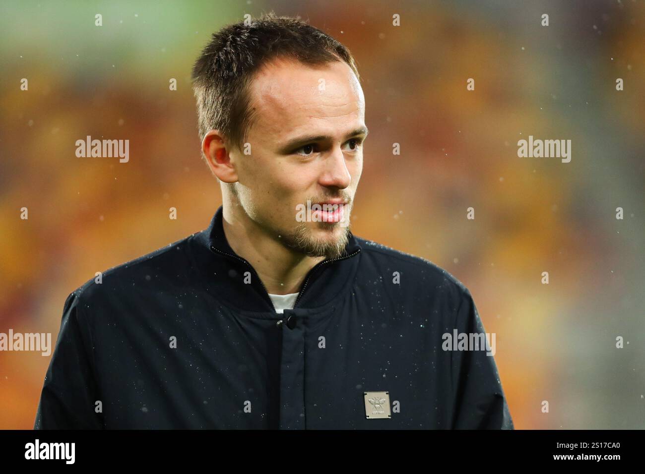Mikkel Damsgaard of Brentford arrives at The Gtech Community Stadium ...