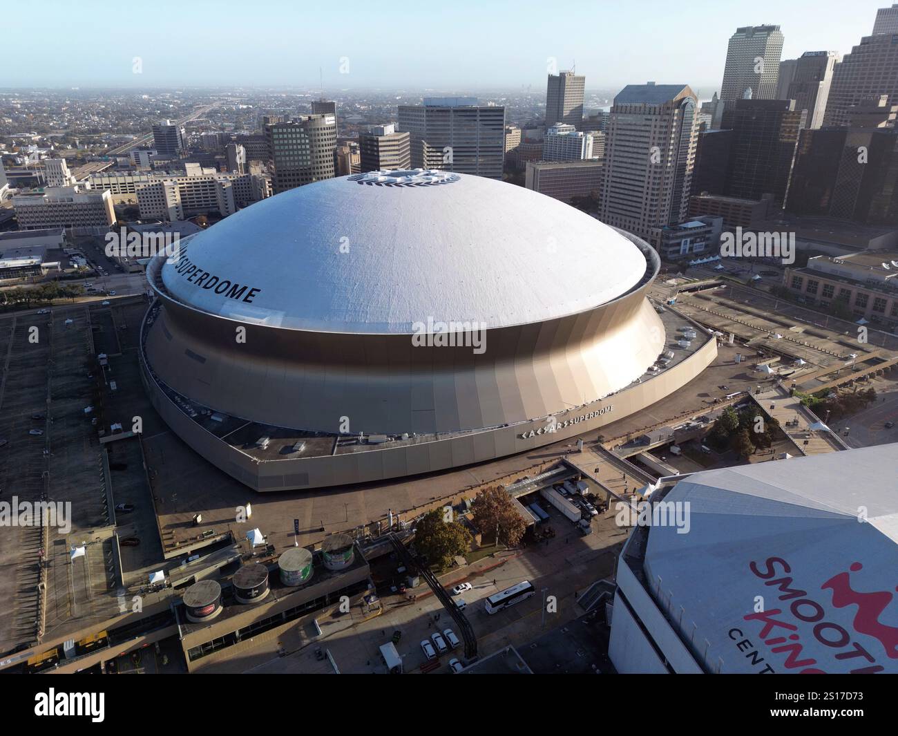 An aerial overall exterior general view of Caesars Superdome, Sunday ...