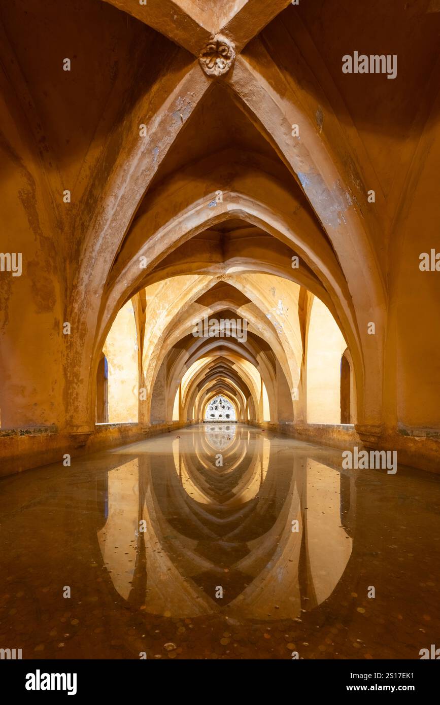 The baths of Dona Maria de Padilla, Alcazar of Sevilla, Andalusia ...