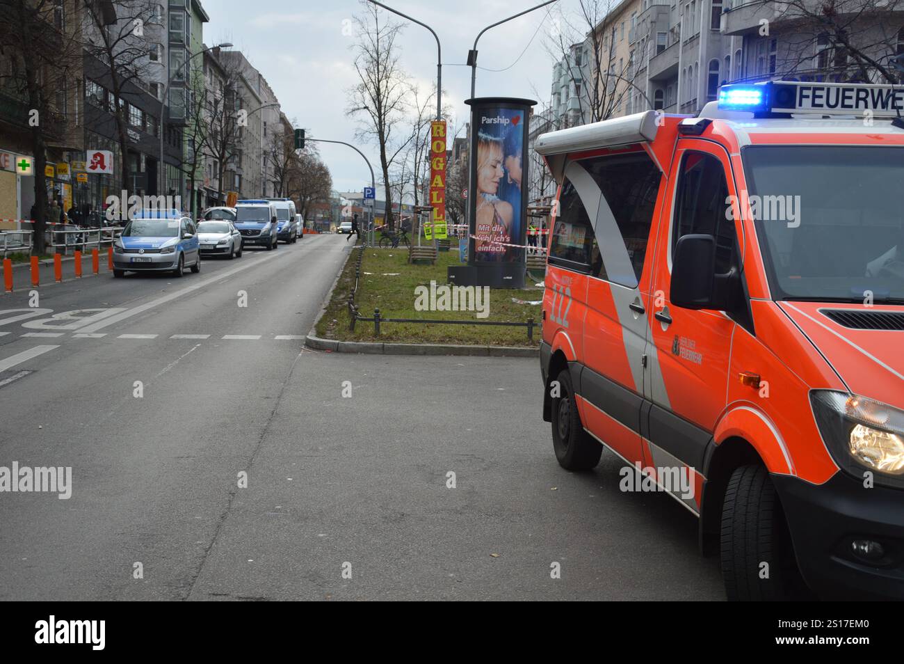 Berlin, Germany - January 1, 2025 - The police cordons off the ...