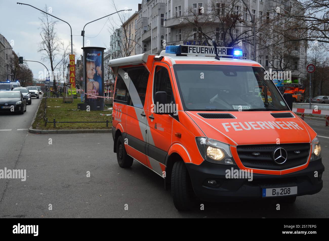Berlin, Germany - January 1, 2025 - The police cordons off the ...