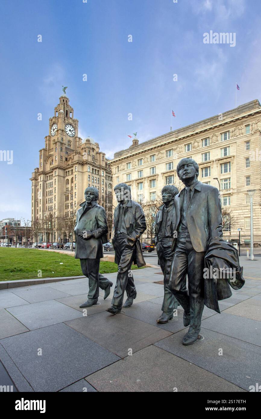 Bronze statues of the four Beatles created by sculptor Andy Edwards in ...