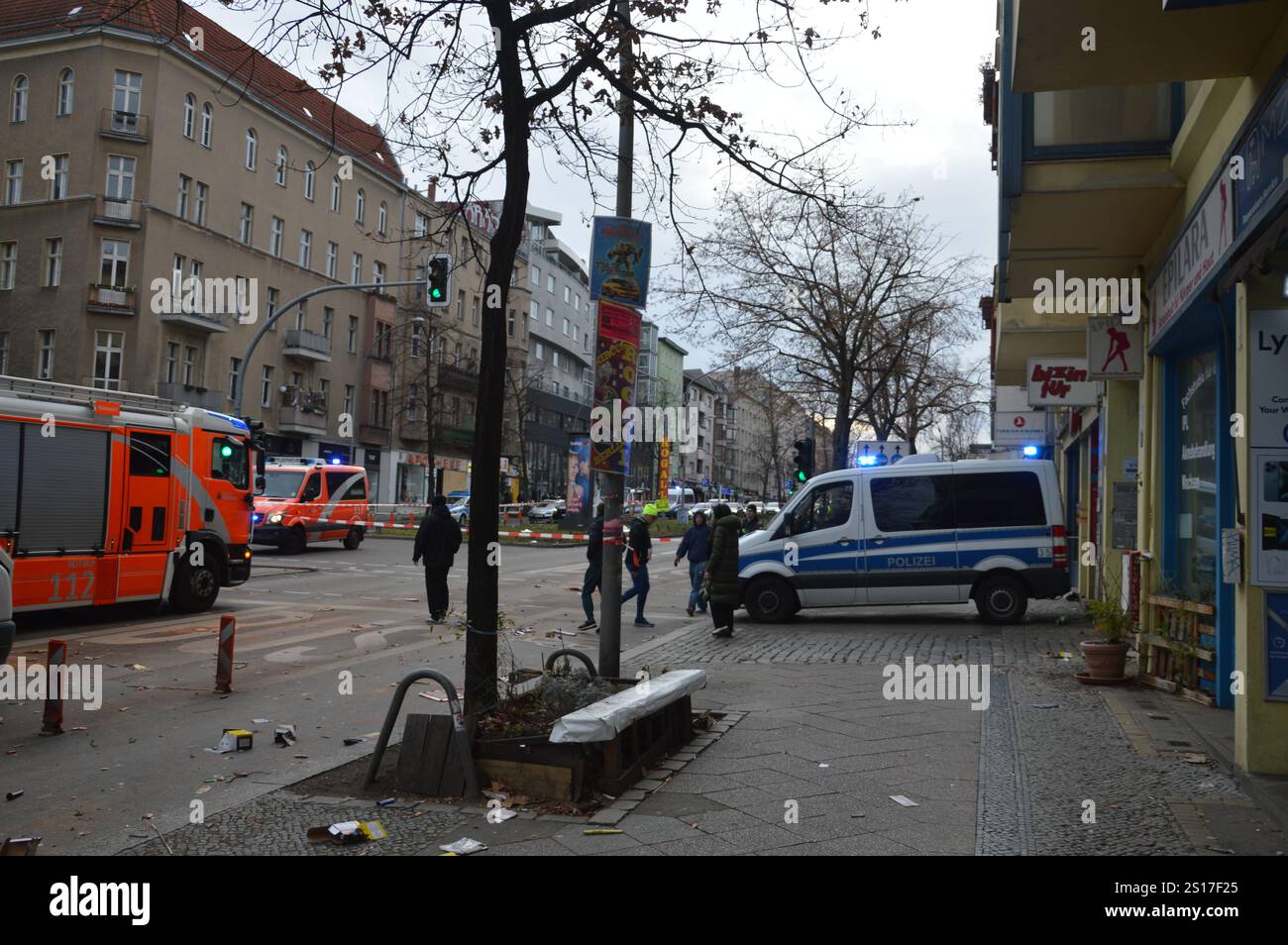 Berlin, Germany - January 1, 2025 - The police cordons off the ...