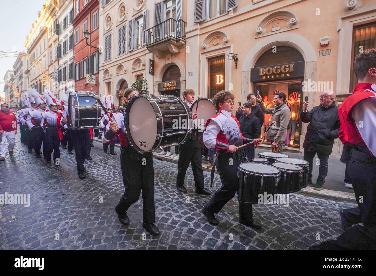 Rome, Italy 1 January 2025 The Hamilton Charger Marching Band, Sessex ...