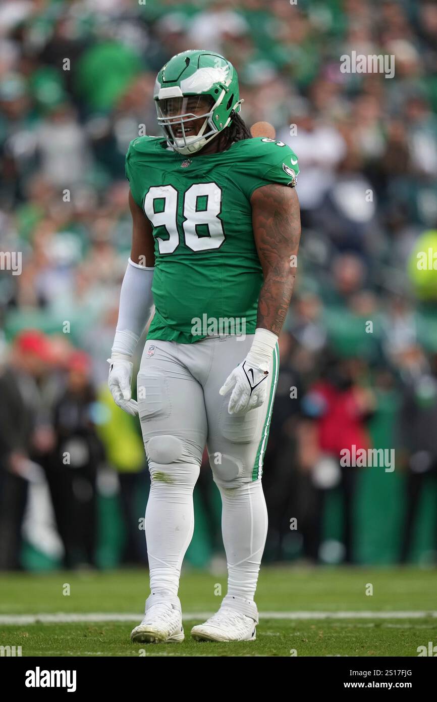 Philadelphia Eagles' Jalen Carter plays during an NFL football game ...
