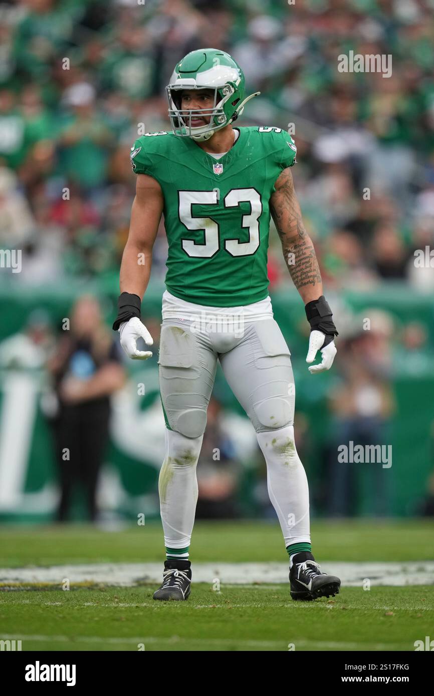 Philadelphia Eagles' Zack Baun plays during an NFL football game ...