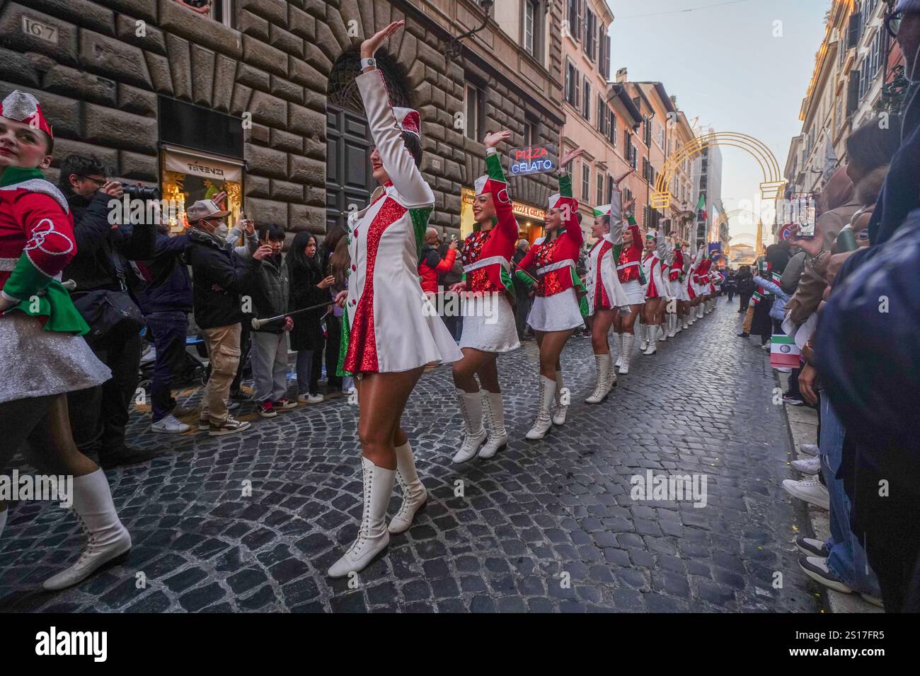 Rome, Italy 1 January 2025 The Majorettes Golden Stars Sabine, Selco ...