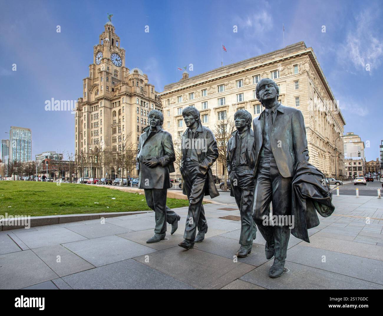 Bronze statues of the four Beatles created by sculptor Andy Edwards in ...
