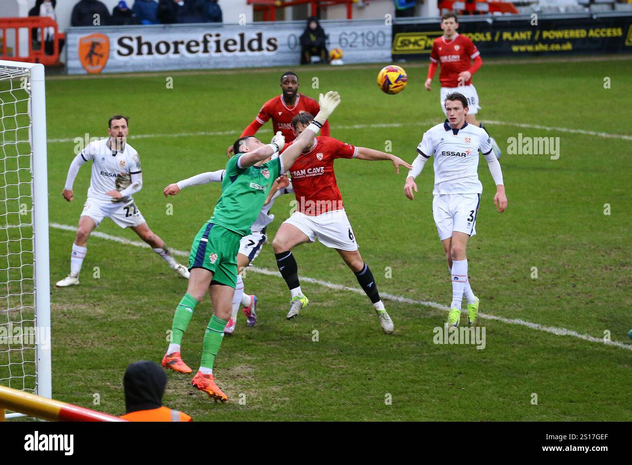 Morecambe, UK. 01st Jan, 2025. Luke McGee the Tranmere Rovers ...