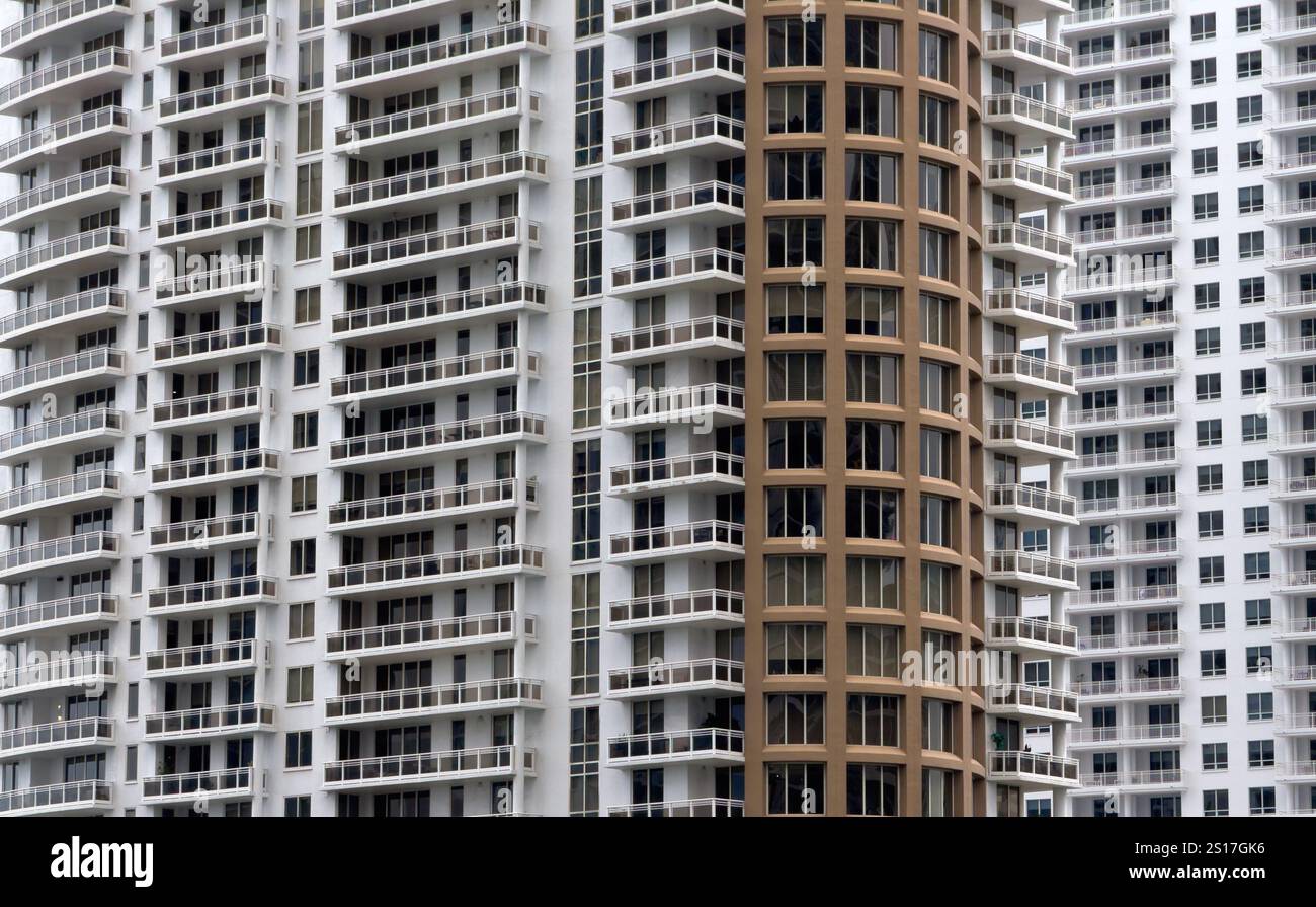 Facade of a modern high-rise apartment building - MIAMI, FLORIDA ...